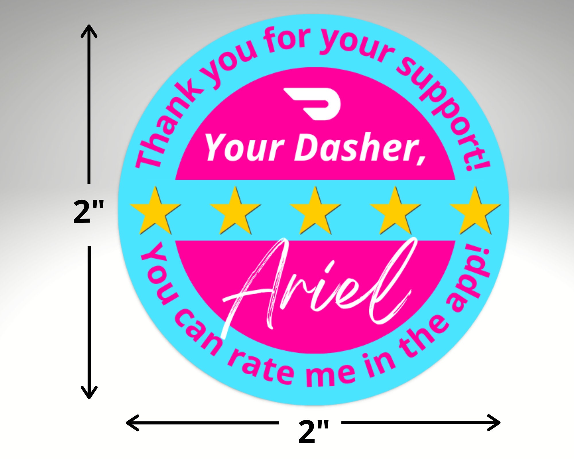 Doordash Thank You Stickers for Bags Doordash Driver - Etsy