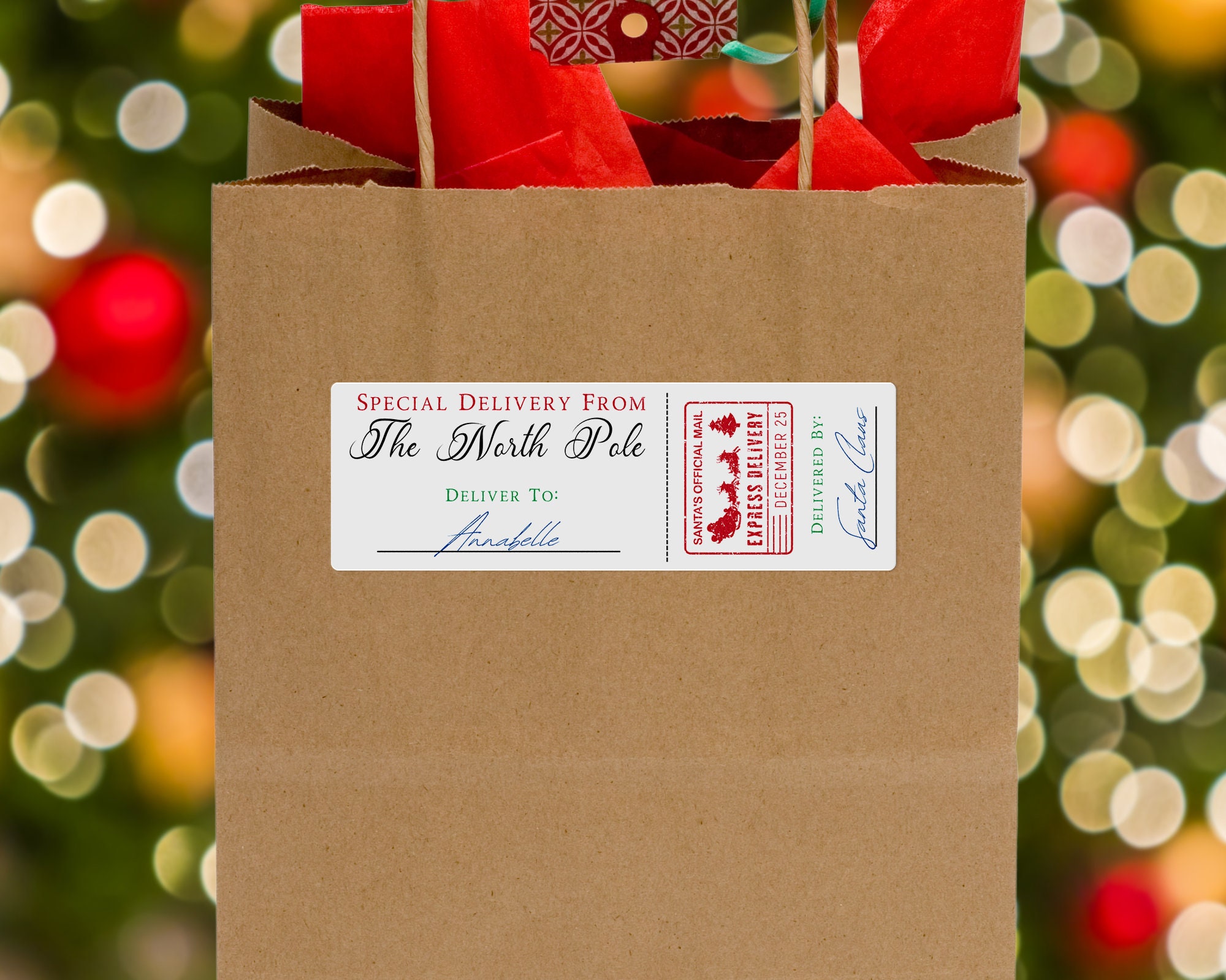 From Santa Stickers, Christmas Santa Labels, Gift Tag From Santa ...