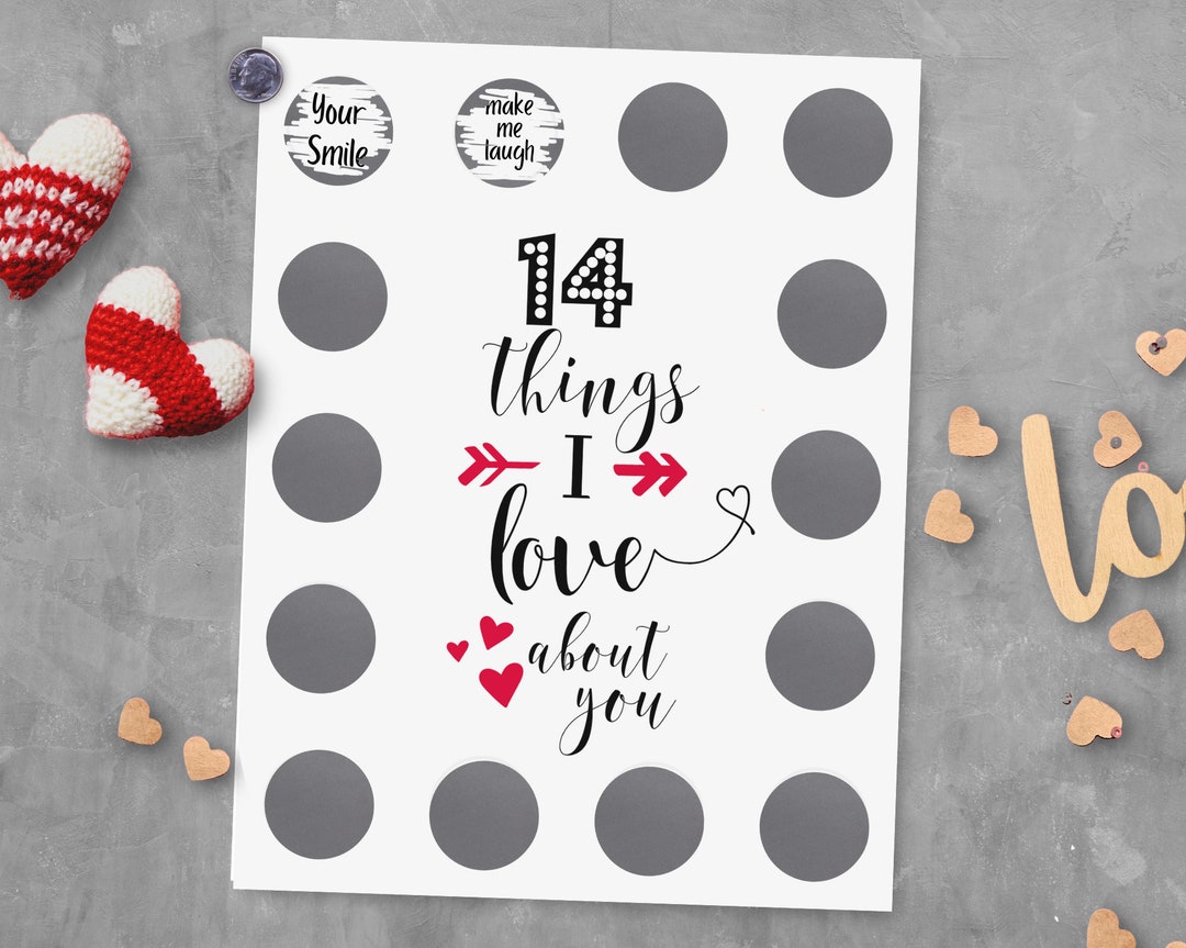 14 Things I Love About You Advent Calendar, Valentine's Day Scratch Off ...
