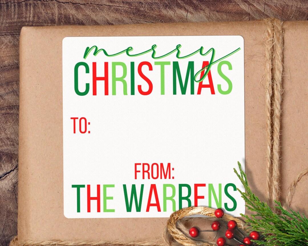 Christmas Gift Labels, Personalized Stickers for Gifts, Christmas to ...