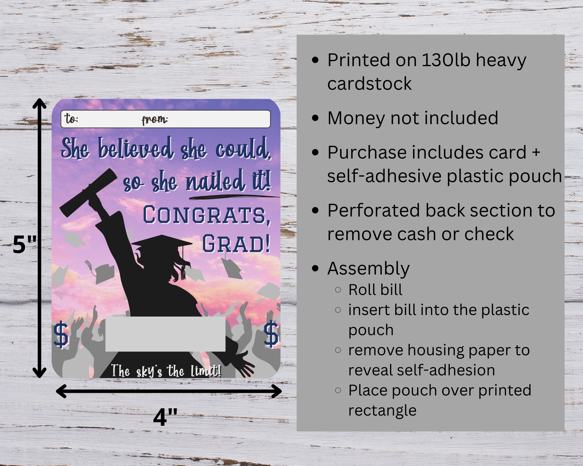 Graduation Money Card, Graduate Money Holder Card, Graduation Cash Gift ...