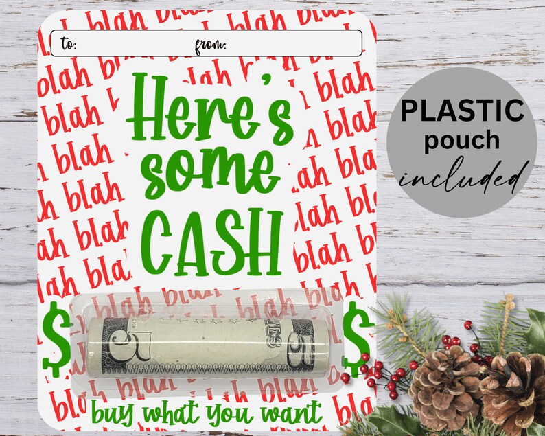 Christmas Money Holder Card, Christmas Money Card, Stocking Stuffer ...