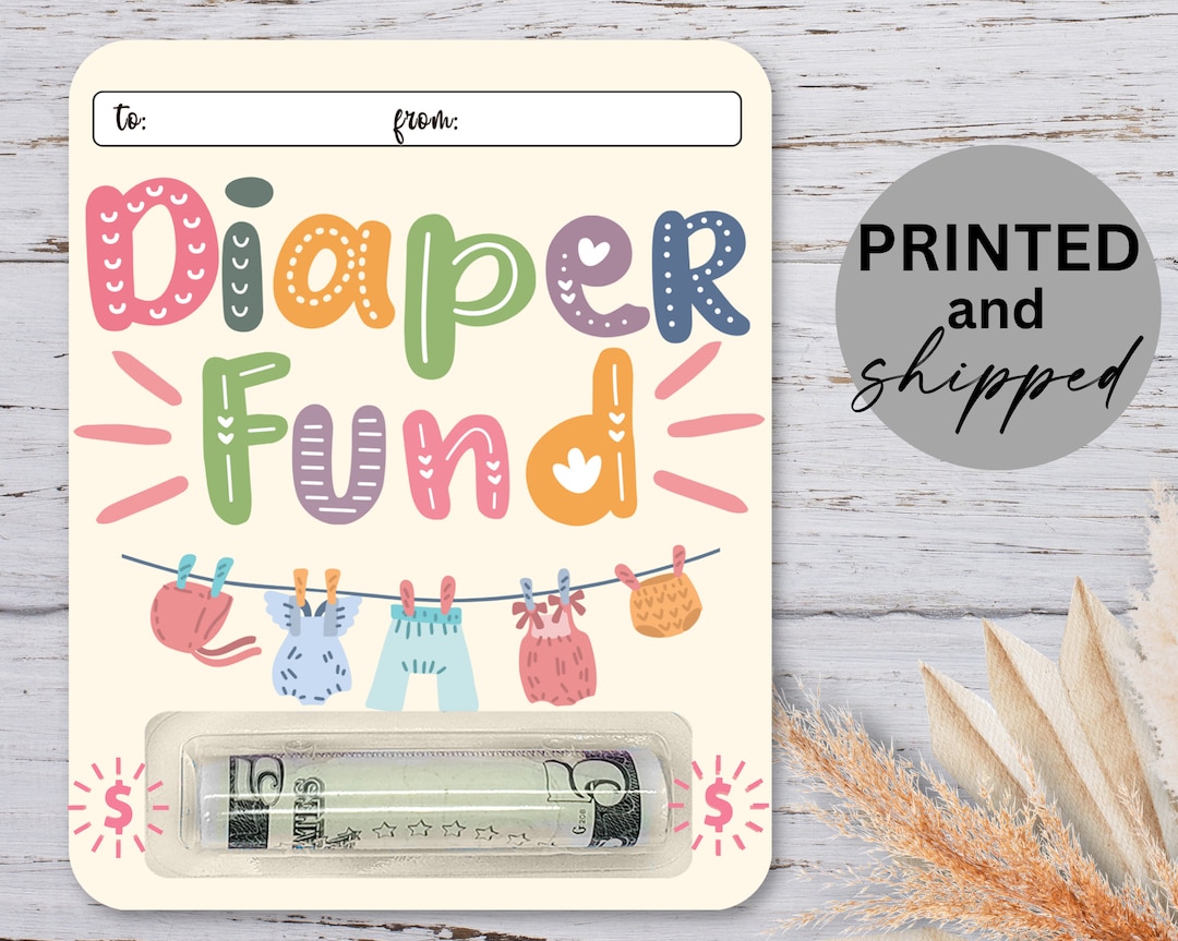 Baby Shower Money Card for Girl, Cash Gift for Baby Shower, Diaper Fund ...