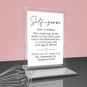 Printable Farmstand Honor System Sign, Bakery Stand Sign, Self Serve ...
