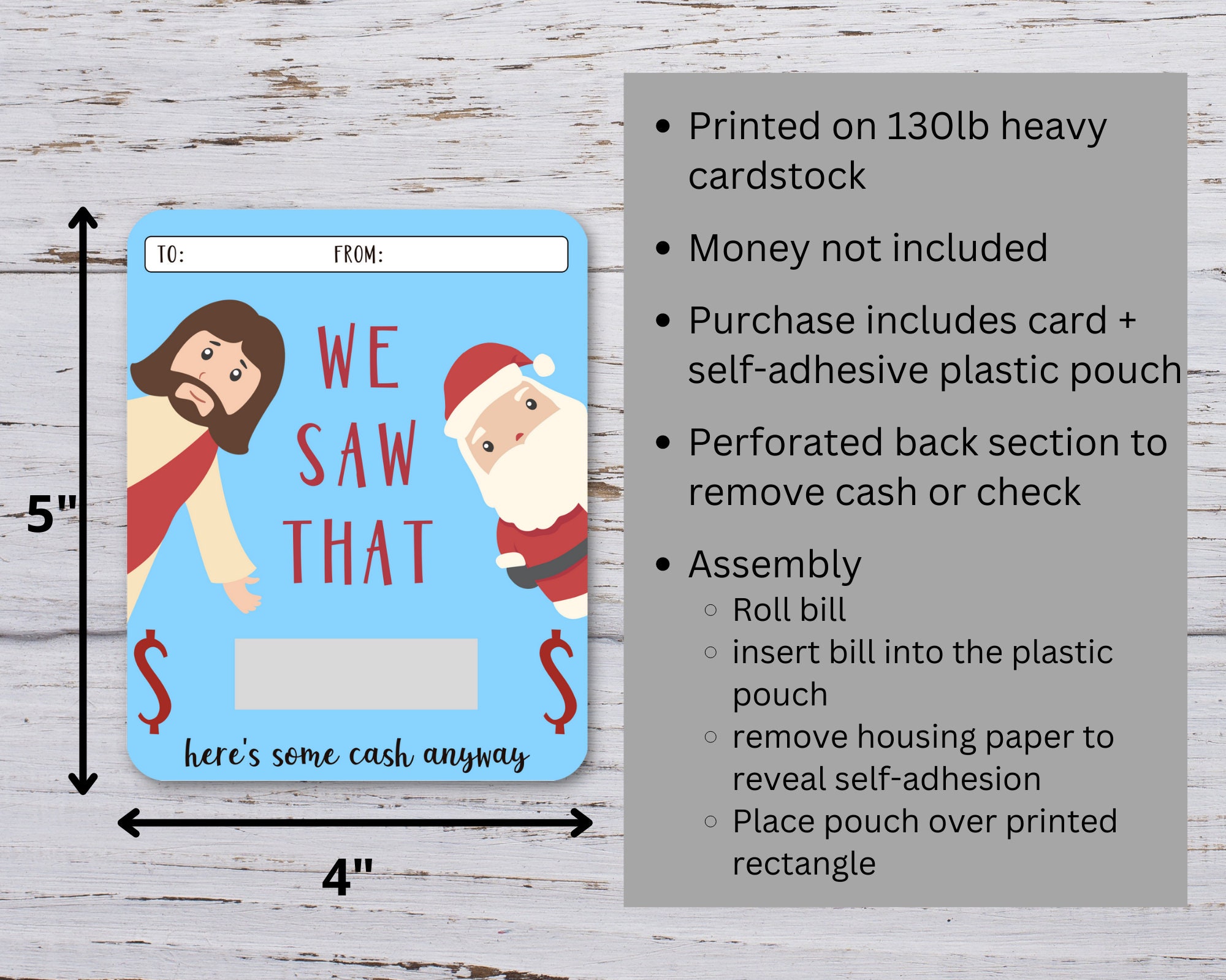 Christmas Money Holder Card, Christmas Money Card, Stocking Stuffer ...