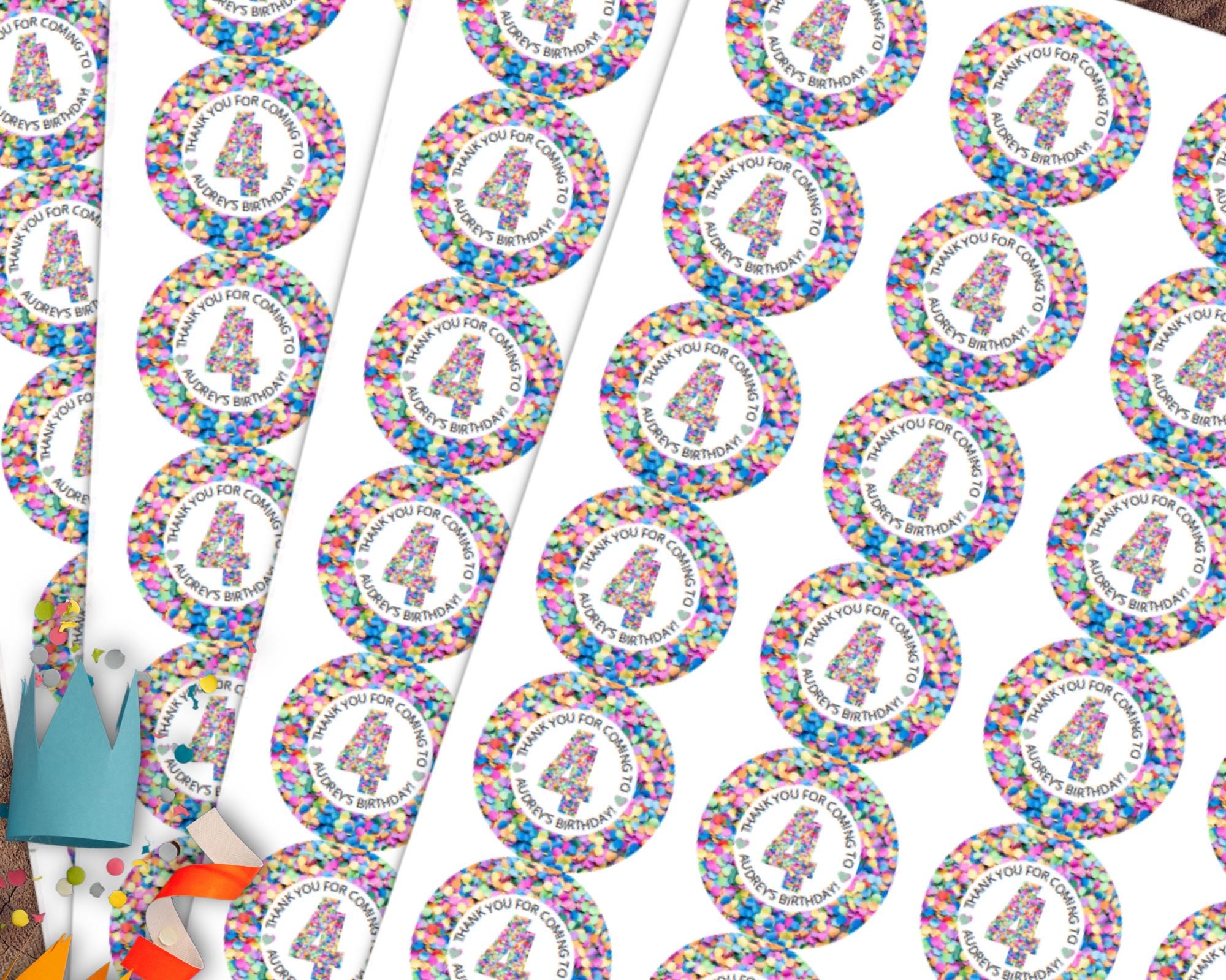 Birthday Party Stickers Personalized for Girls, Boys Stickers for Doh ...