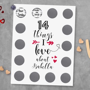 14 Things I Love About You Advent Calendar, Valentine's Day Scratch Off ...