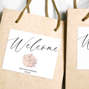 Welcome Bag Stickers With Wedding Logo, Hotel Bag Stickers Bulk ...