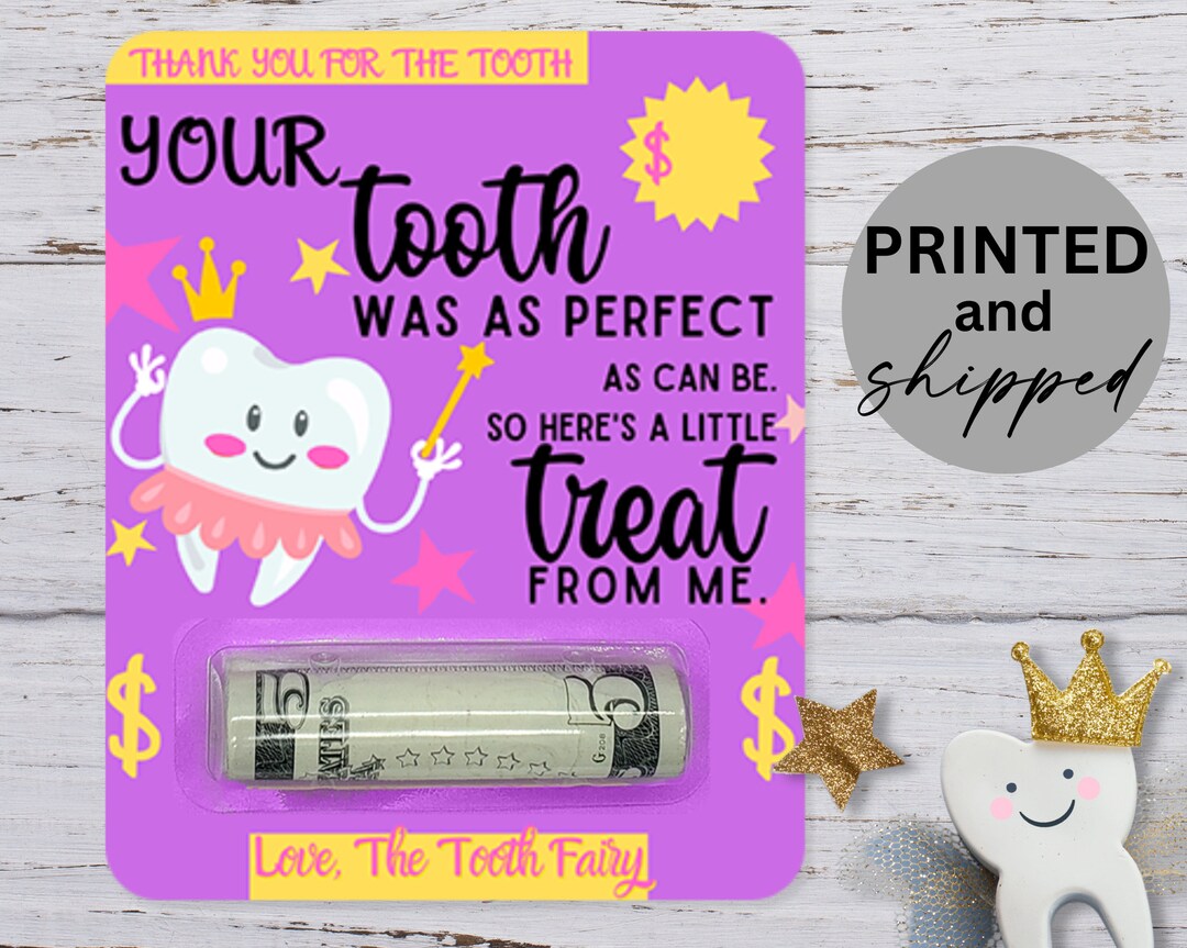 Tooth Fairy Money Holder Card, Tooth Fairy Gift for Girl, Tooth Fairy ...