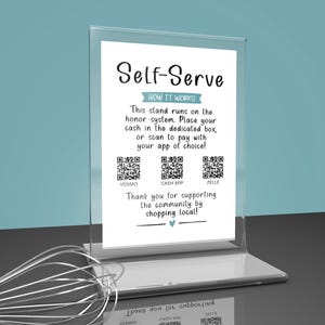 Printable Farmstand Honor System Sign- Scan to Pay Sign for Bakery ...