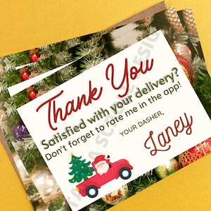 Printable Delivery Driver Christmas Holiday Rating Cards, Personalized ...