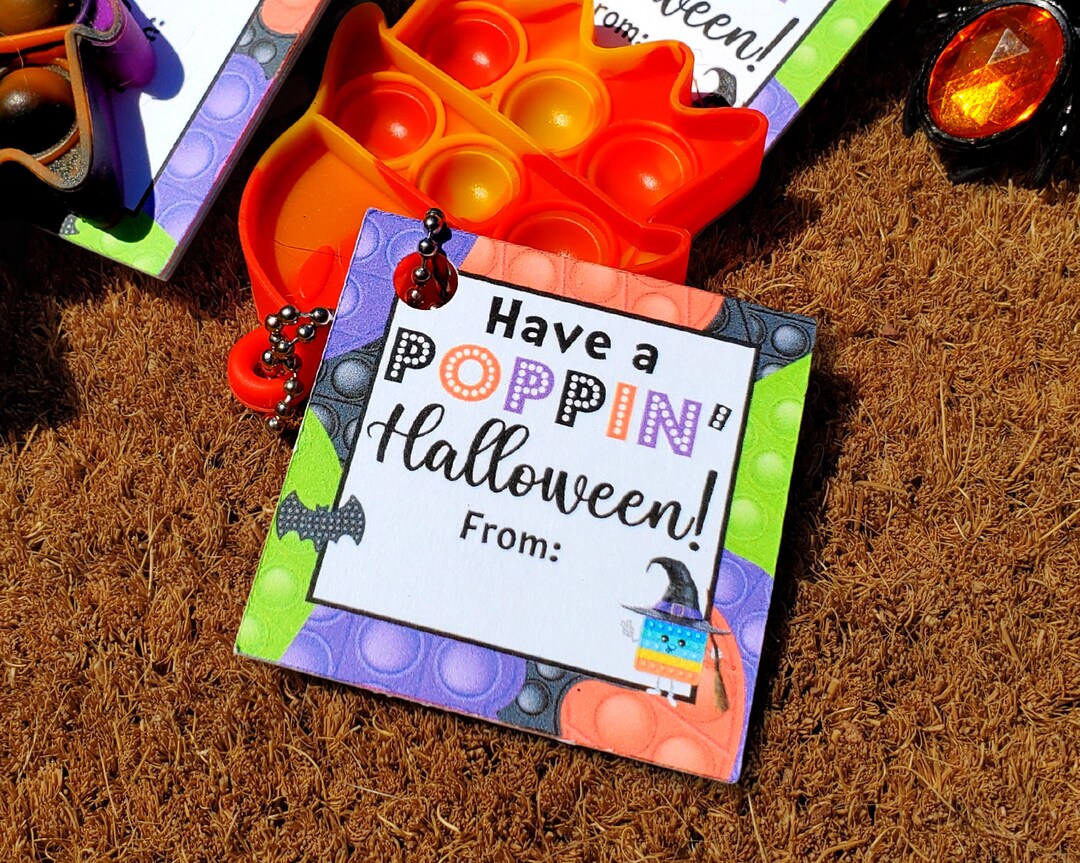Printable Poppin Halloween Tags, Classroom Party Favor Tags for Kid ...