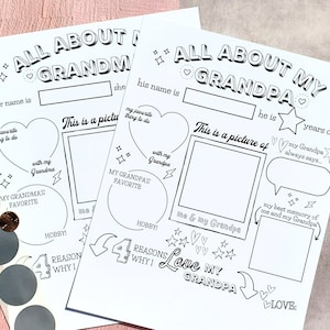 All About My Grandma, Grandpa Scratch off Stickers, Mimi Gift From ...