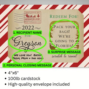Christmas Scratch off Card, Surprise Trip Reveal, Custom Christmas ...