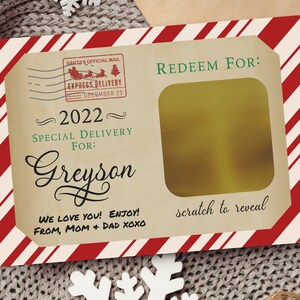 Christmas Scratch off Card, Surprise Trip Reveal, Custom Christmas ...