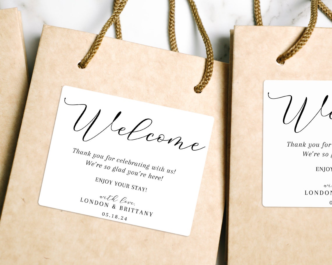 Welcome Bag Stickers Wedding, Hotel Welcome Bag Stickers Bulk ...