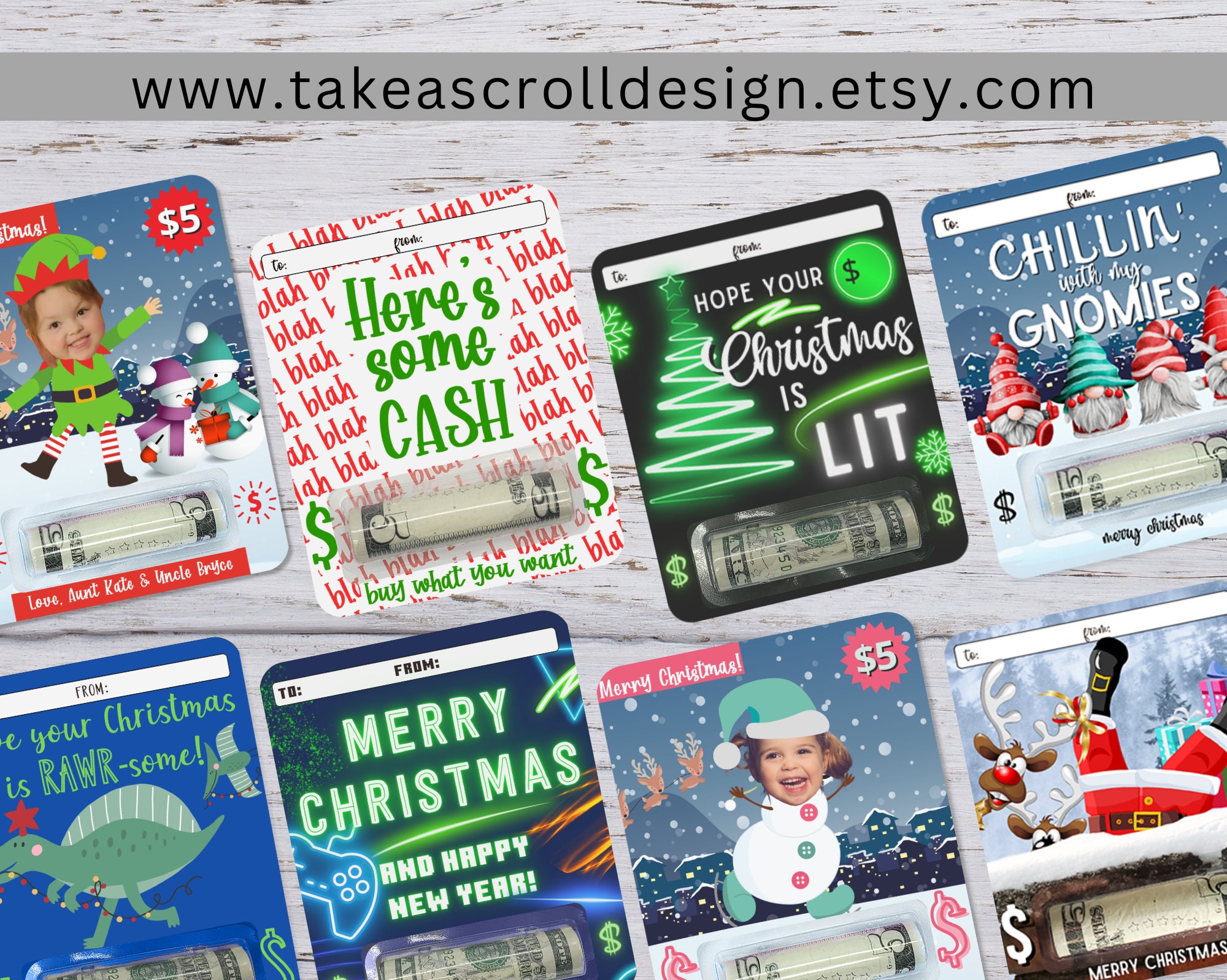 Rocker Money Holder Card Stocking Stuffer Christmas Money - Etsy