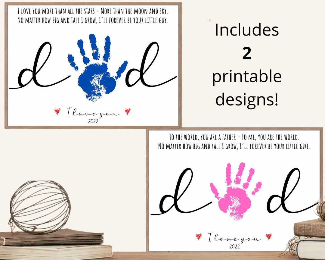 Father's Day Handprint Printable, Gift to Dad From Daughter, Son ...