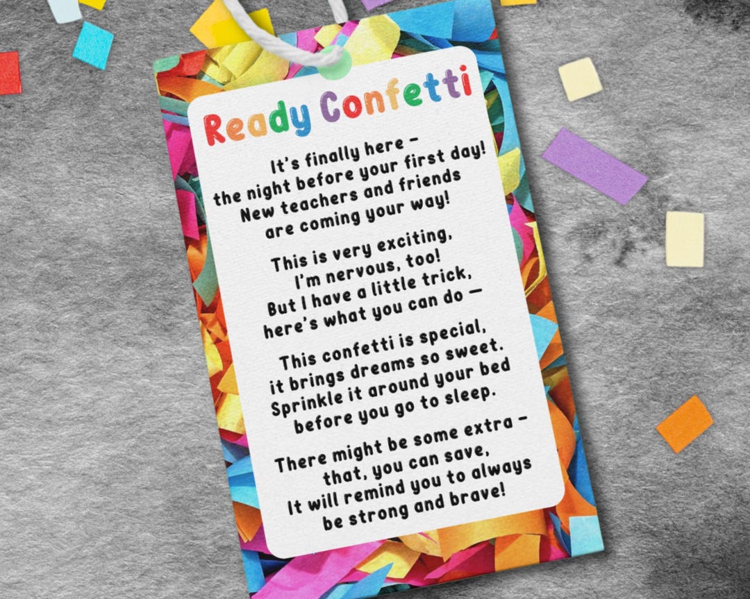 Ready Confetti Tags Printable, Back to School Gift for Student From ...