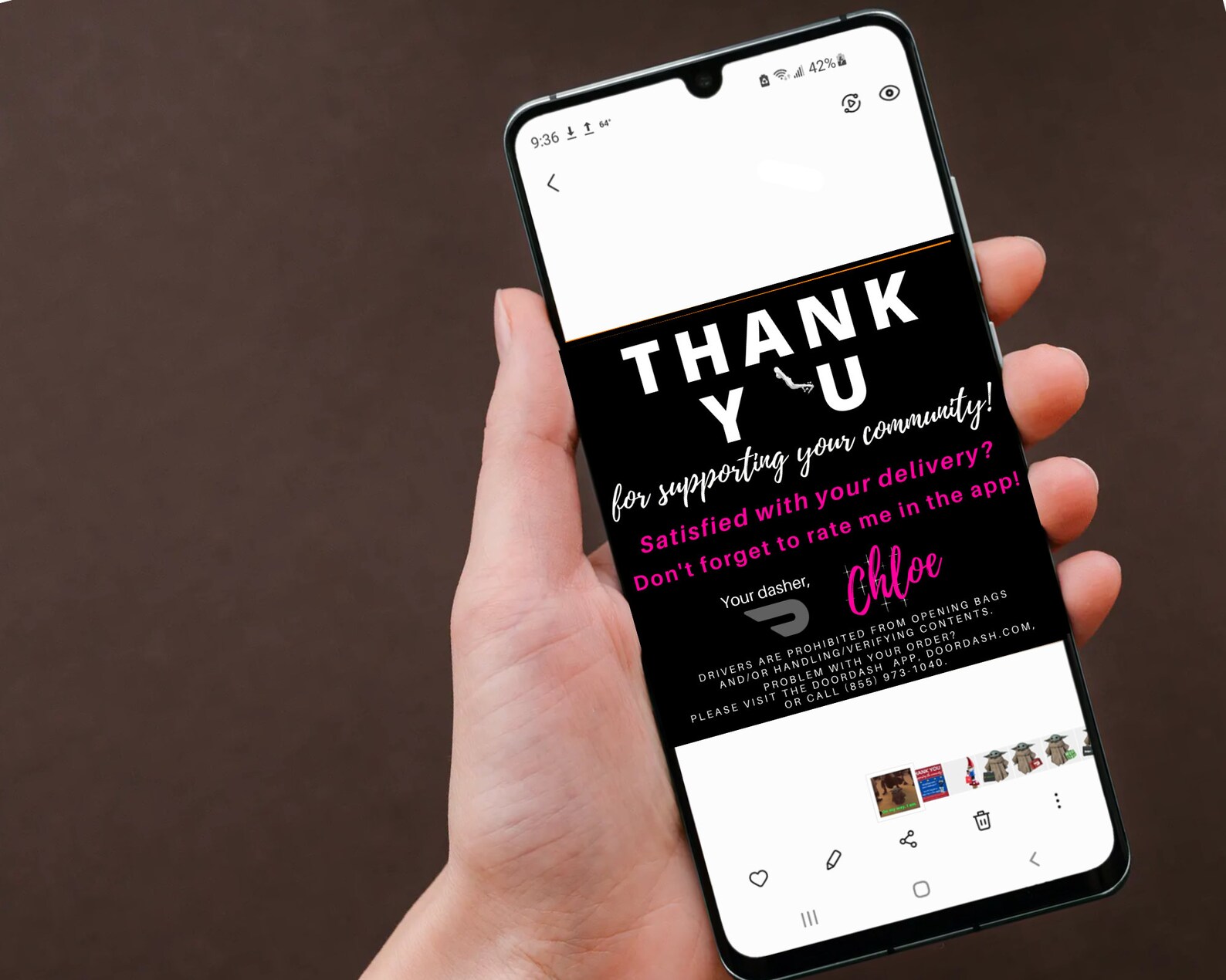 Personalized Dasher Animated Thank You Text, Custom Delivery Driver GIF ...