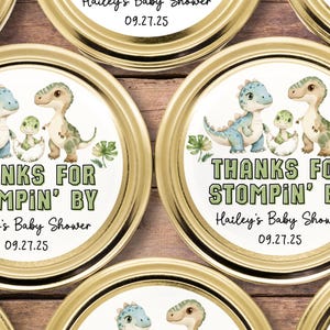 Dinosaur Baby Shower Stickers, Baby Shower Favor Labels, Boy Baby ...