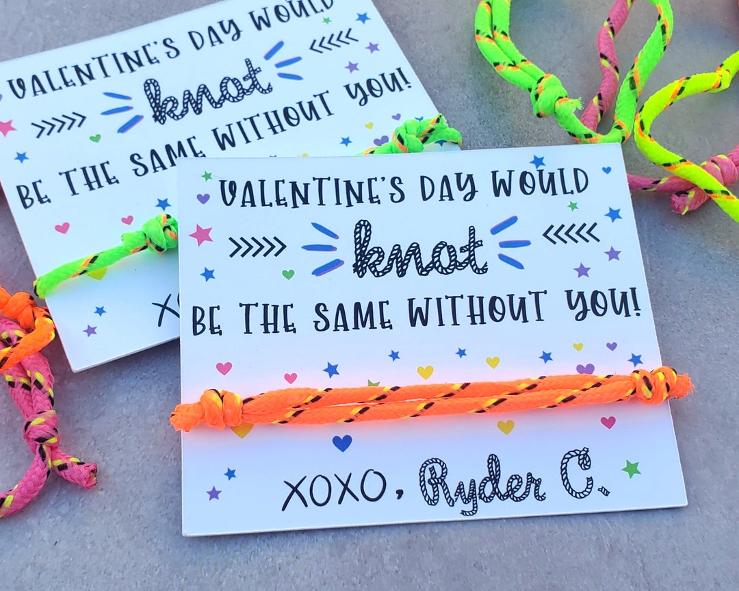 Friendship Bracelet Printable Valentines Day Cards, Classroom Party ...