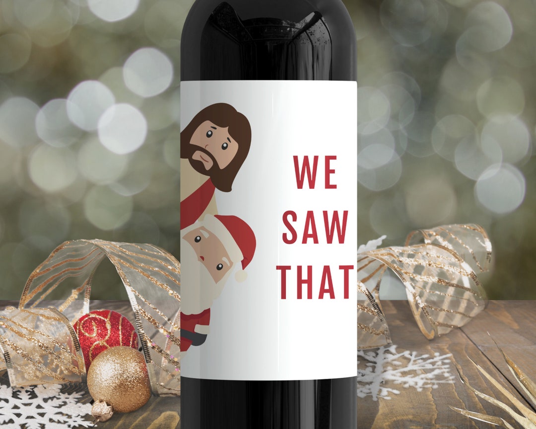 Christmas Wine Label, Funny Wine Label Christmas, Wine Bottle Label ...