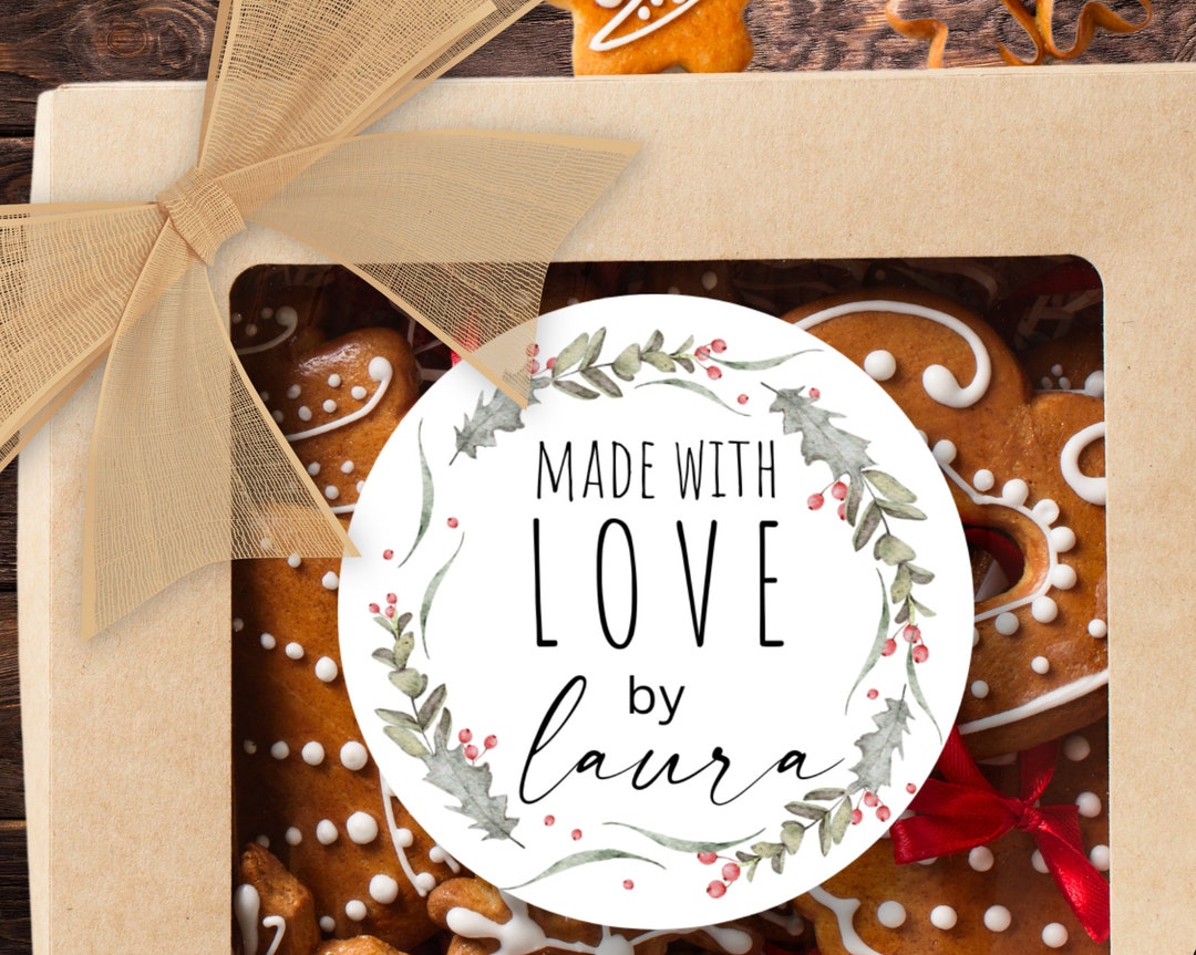 Personalized Made With Love Stickers, Labels for Handmade Items, Custom ...