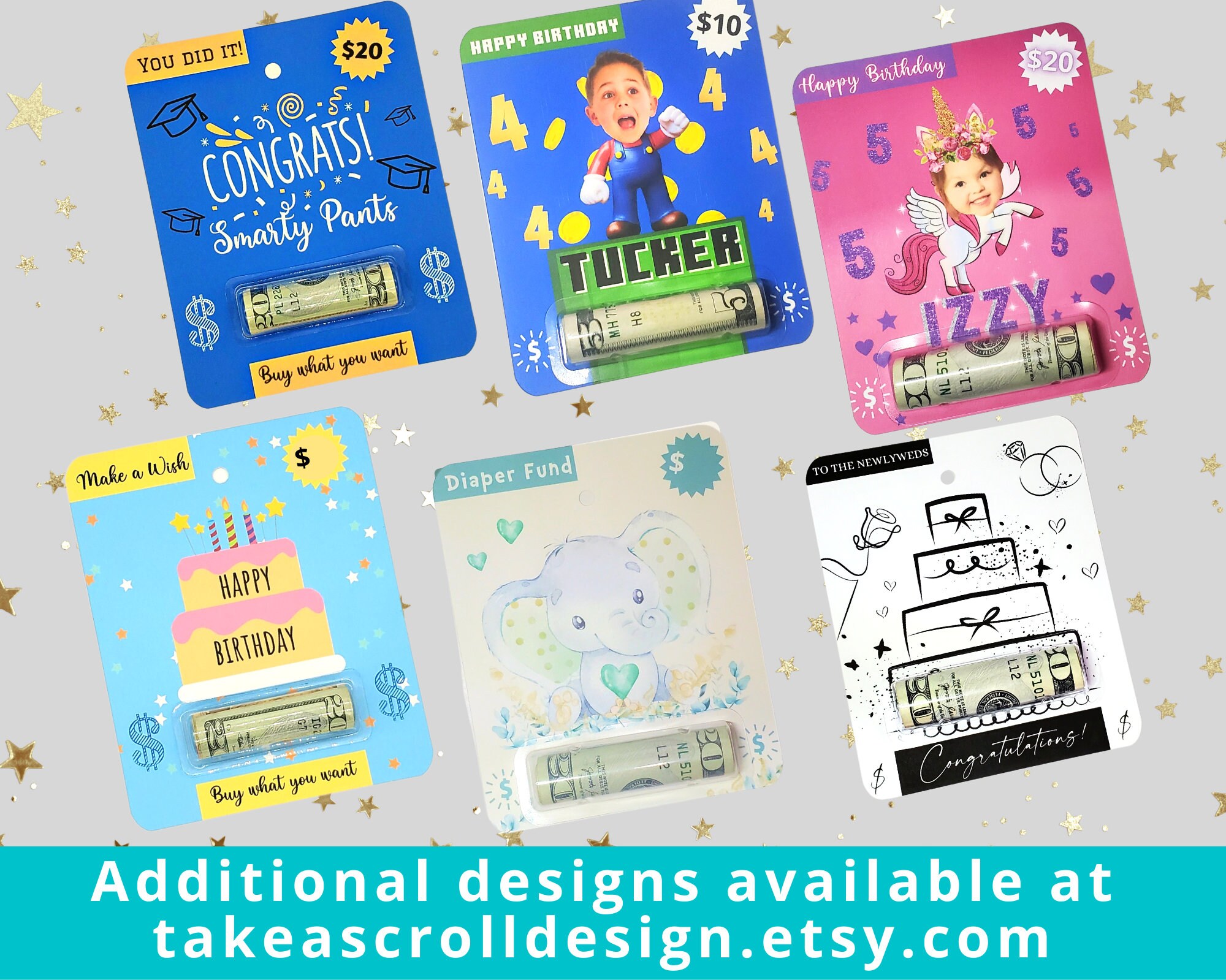 Money Holder Card Birthday Gift Money Roll up Gift for Her - Etsy