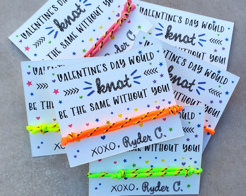 Friendship Bracelet Printable Valentines Day Cards Classroom - Etsy