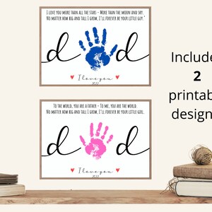 Valentine's Day Handprint Printable, Gift to Dad From Daughter, Son ...