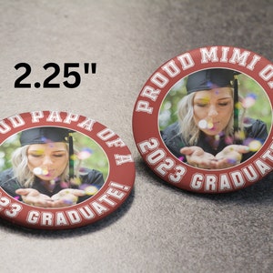 Proud Mom Graduate 2023 Button, Proud Family Member Class of 2023 Pin ...