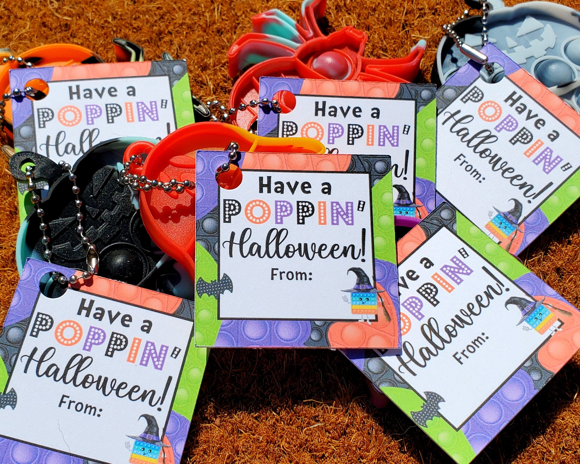 Printable Poppin Halloween Tags, Classroom Party Favor Tags for Kid ...
