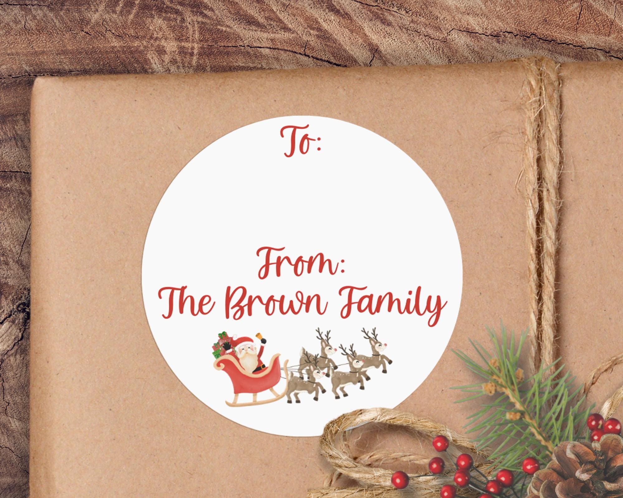 Santa Christmas Gift Labels, Personalized Stickers for Gifts, Christmas ...