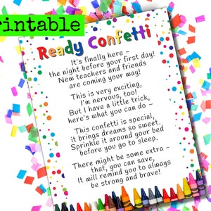 Ready Confetti Printable Back to School Night Before First - Etsy
