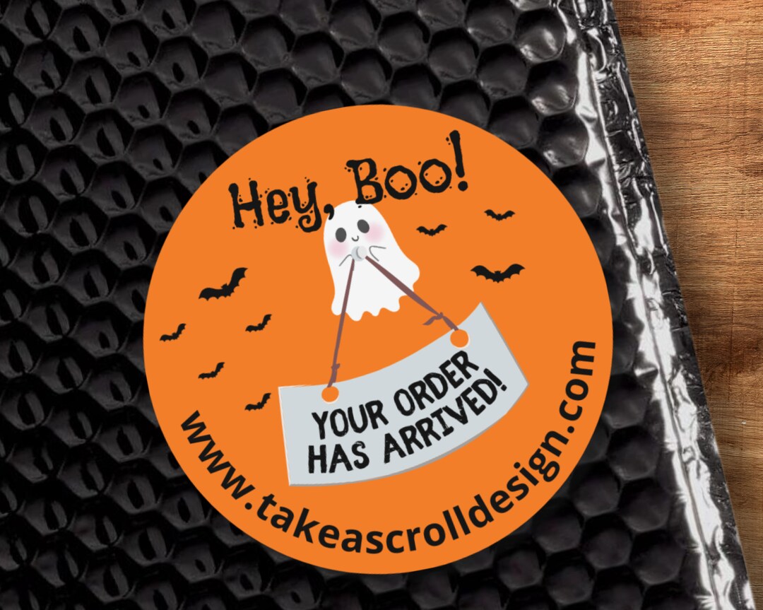 Hey Boo, Halloween Thank You Stickers, Small Business Packaging ...
