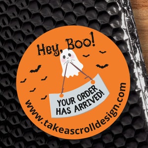 Hey Boo, Halloween Thank You Stickers, Small Business Packaging ...