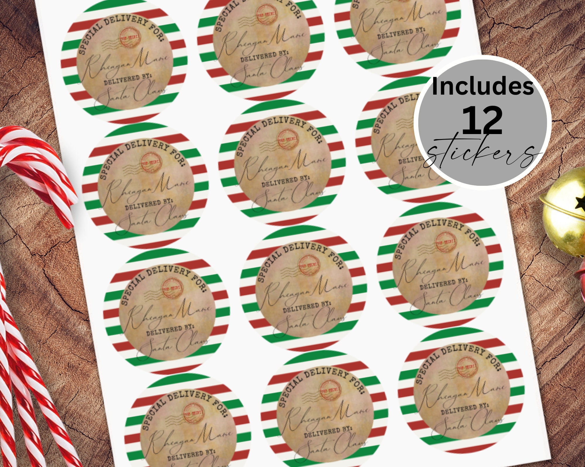 From Santa Stickers, Christmas Santa Labels, Gift Tag From Santa ...