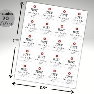 Just in Case Sticker and Bag, Hangover Kit Label, Wedding Hotel Welcome ...