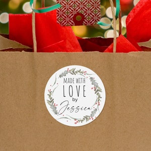 Personalized Made With Love Stickers, Labels for Handmade Items, Custom ...