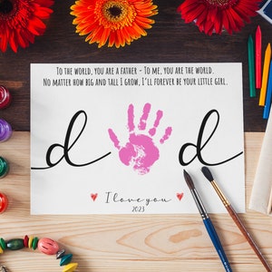 Valentine's Day Handprint Printable, Gift to Dad From Daughter, Son ...