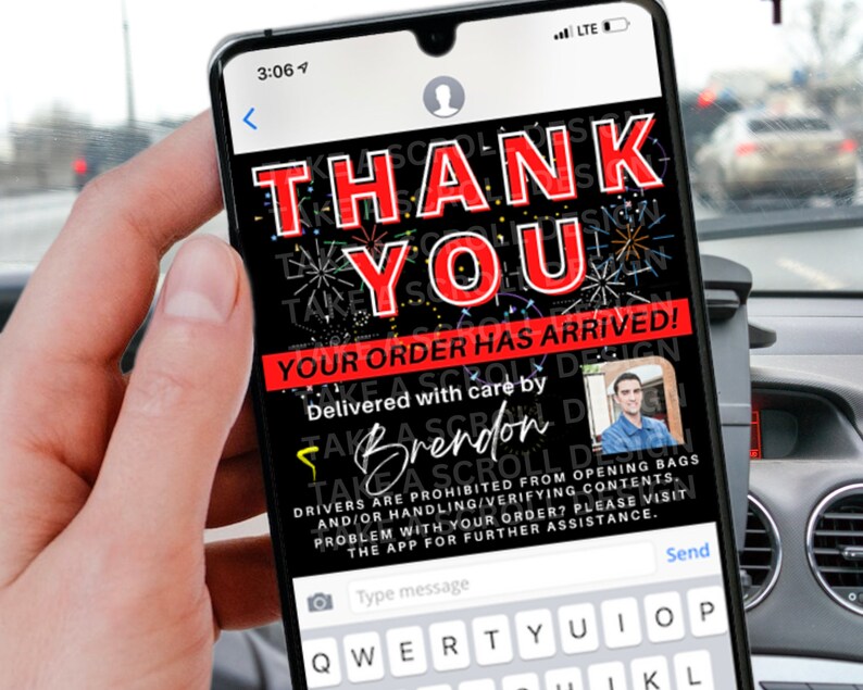 Personalized Dasher Animated Thank You Text, Custom Delivery Driver GIF ...