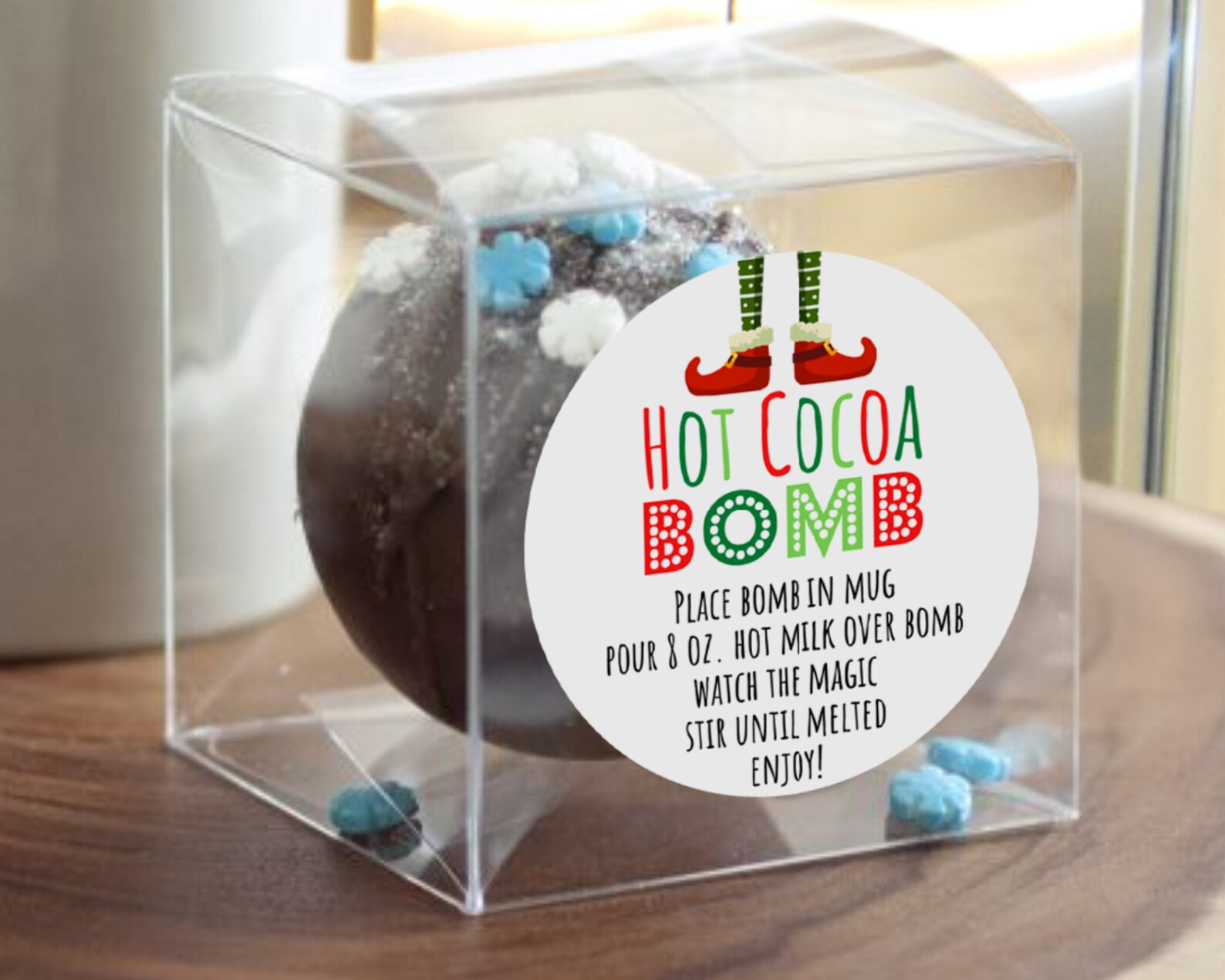 Elf Hot Cocoa Bomb Stickers Hot Chocolate Bomb Labels - Etsy