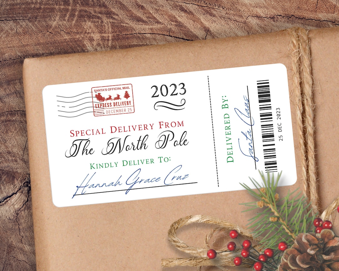 From Santa Stickers, Christmas Santa Labels, Gift Tag From Santa ...