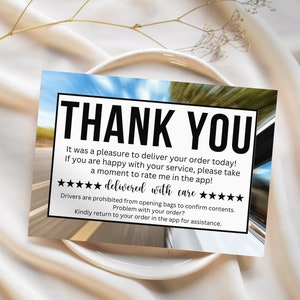 Doordash Thank You Cards, Printable Shopper Note, Fall Delivery Driver ...