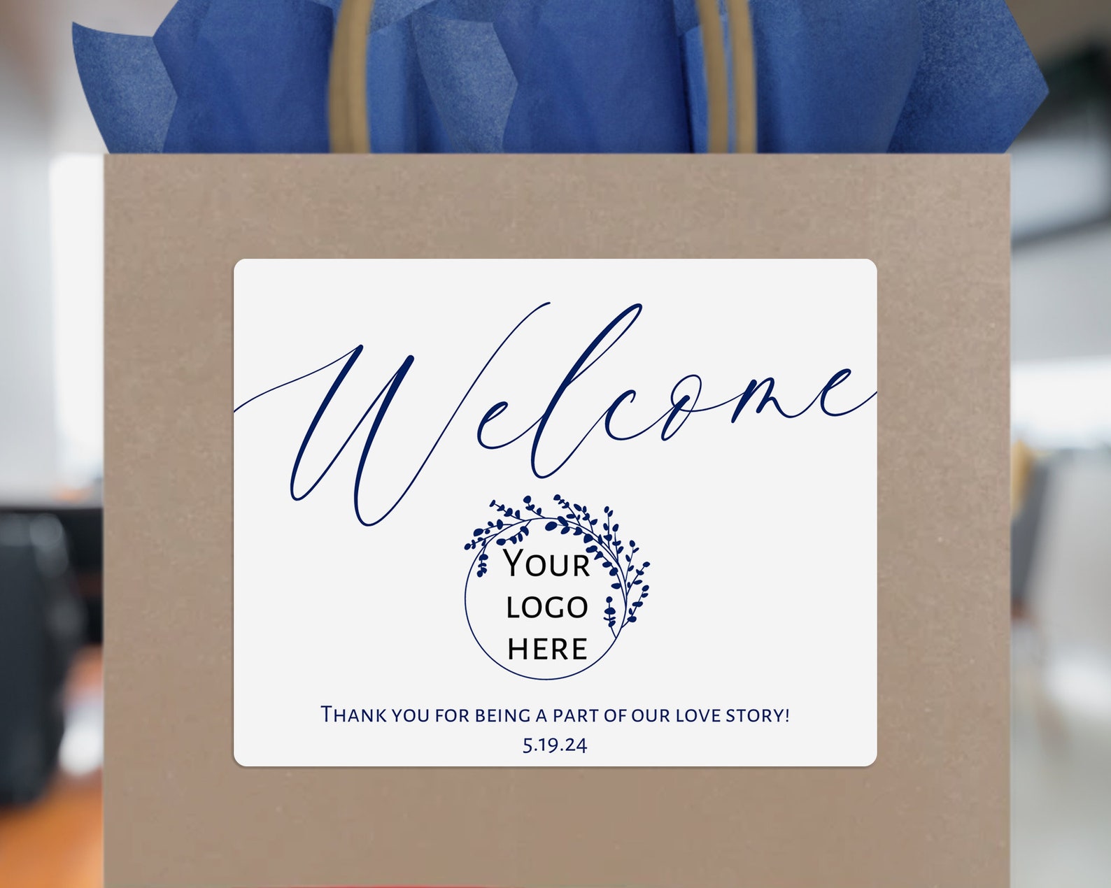 Welcome Bag Stickers With Wedding Logo, Hotel Bag Stickers Bulk ...