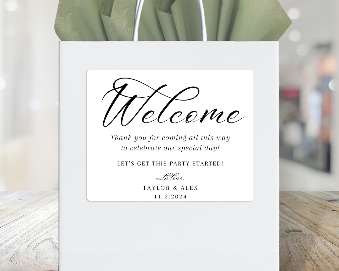 Welcome Bag Stickers Wedding, Hotel Welcome Bag Stickers Bulk ...