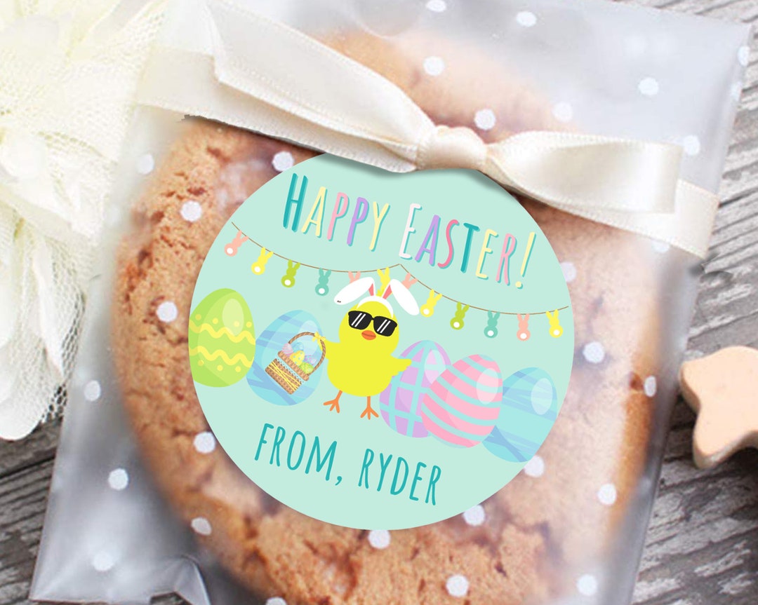 Personalized Easter Stickers, Easter Labels for Favors, Kid Easter ...