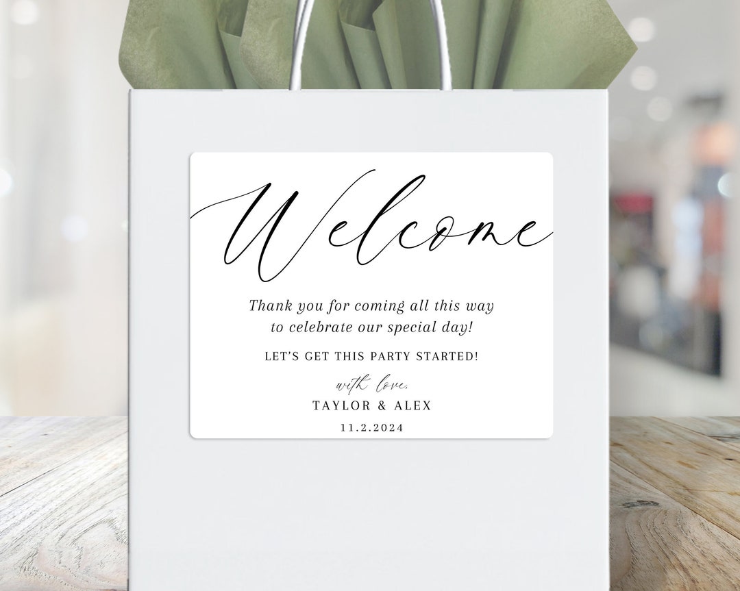 Welcome Bag Stickers Wedding, Hotel Welcome Bag Stickers Bulk ...