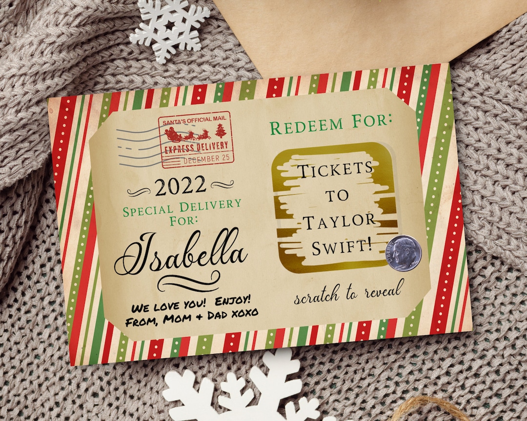 Christmas Scratch off Card, Surprise Trip Reveal, Custom Christmas ...